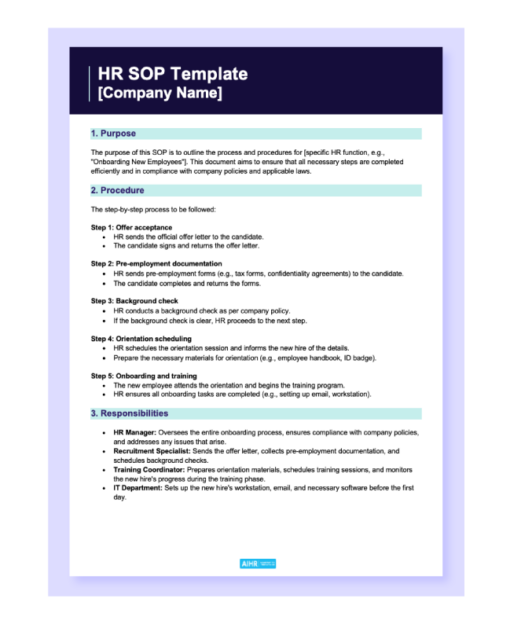 HR SOP Template & Guide for HR Leaders - Test AIHR